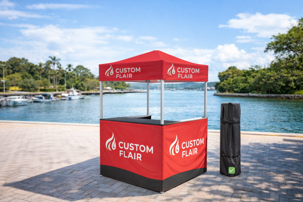 Deluxe Pro Mini Gazebo – Flat Roof (1.5m × 1.5m) - Custom Flair