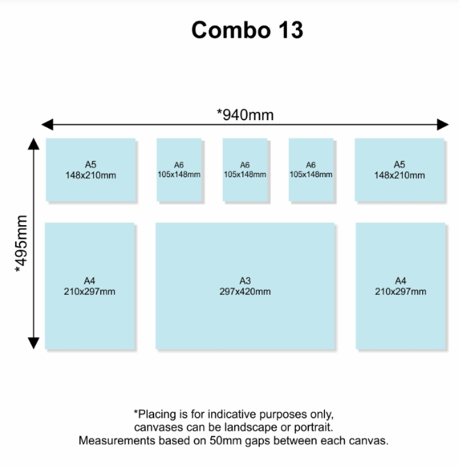 Canvas Combo 13 – Multi-Size Canvas Wall Display Set - Custom Flair