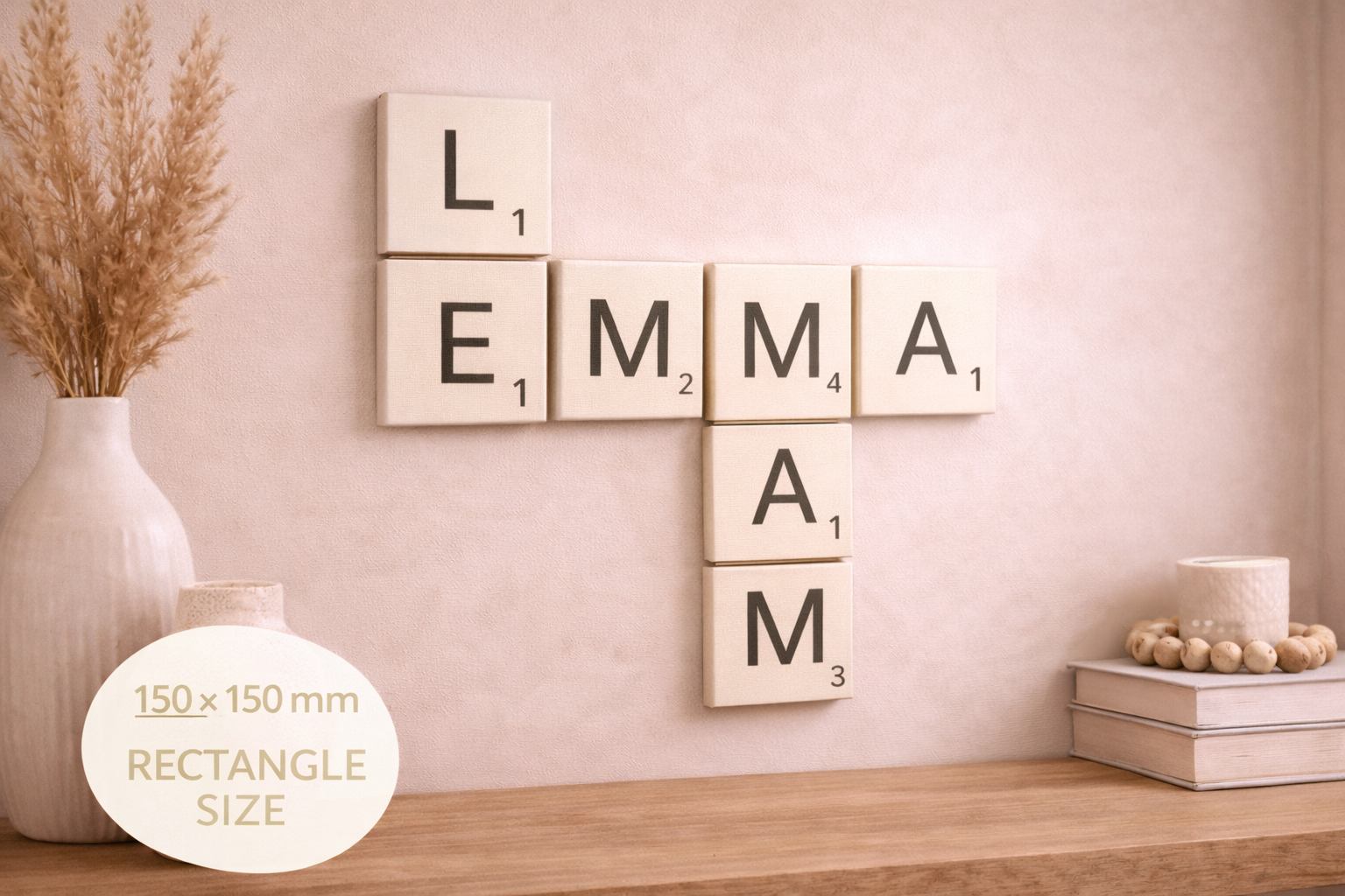 Custom Scrabble Blocks Canvas Print - Custom Flair