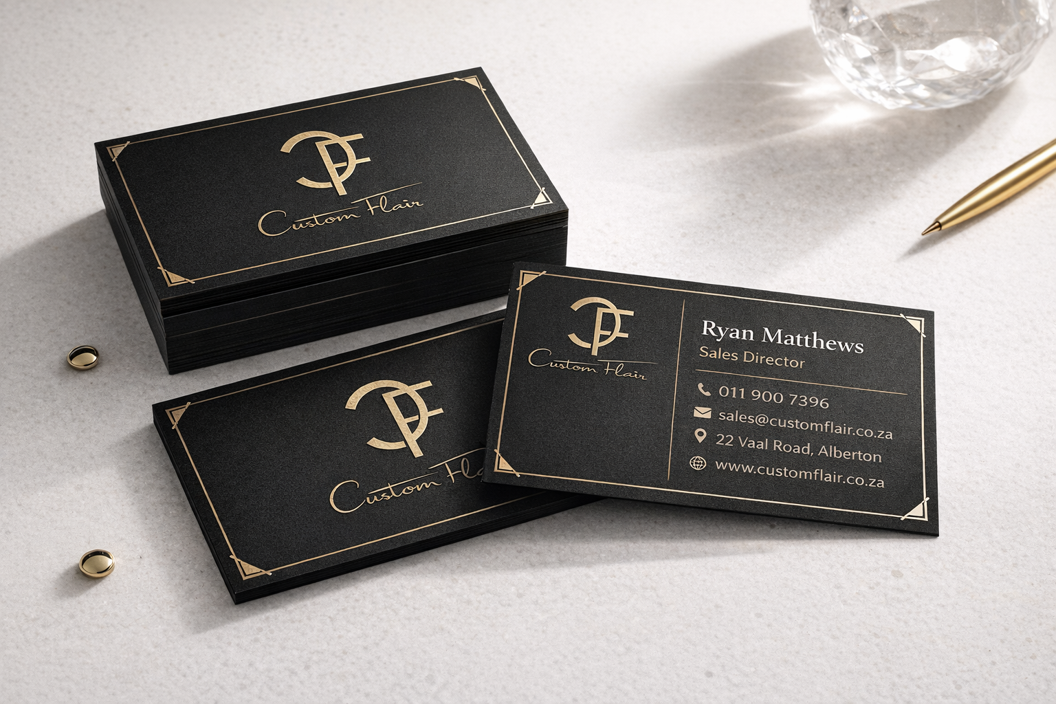 100 Custom Business Cards – Single & Double Sided - Custom Flair